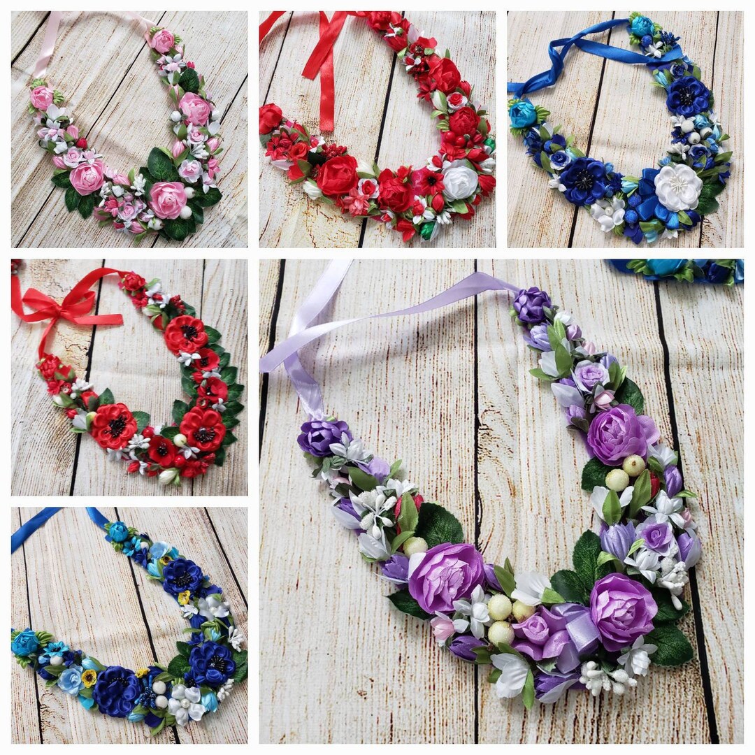 Handmade Neckless With Floral Design, Ukrainian Outfit Accessories ...