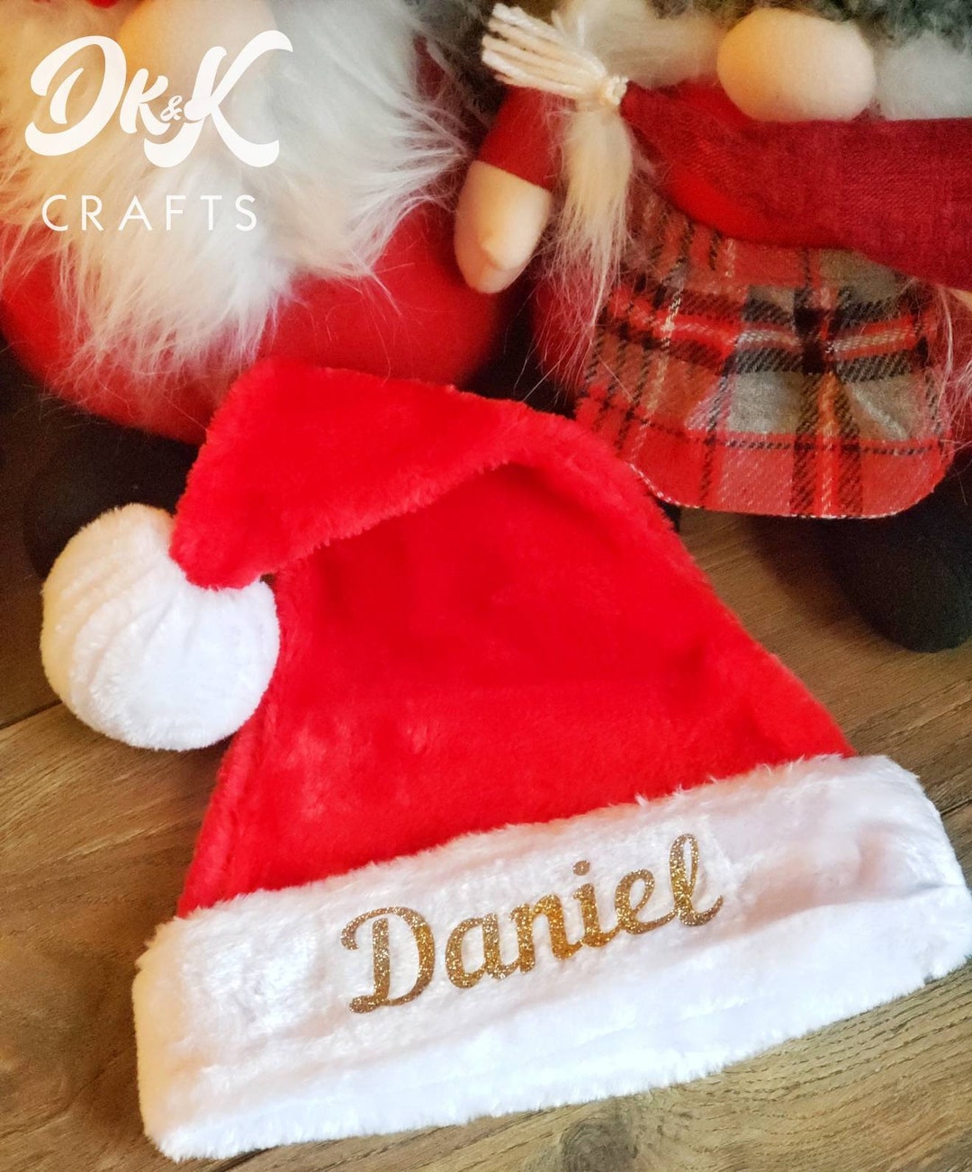 Personalized Santa Hat, Plush Premium Classic Red and White Christmas ...