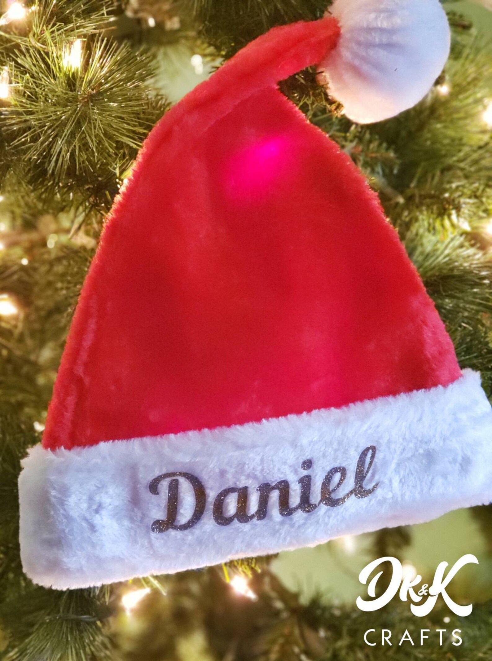 Personalized Santa Hat, Plush Premium Classic Red and White Christmas ...