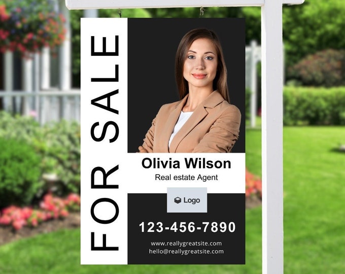 Real Estate Yard Sign | Modern for Sale Sign | Property Sign | Listing ...