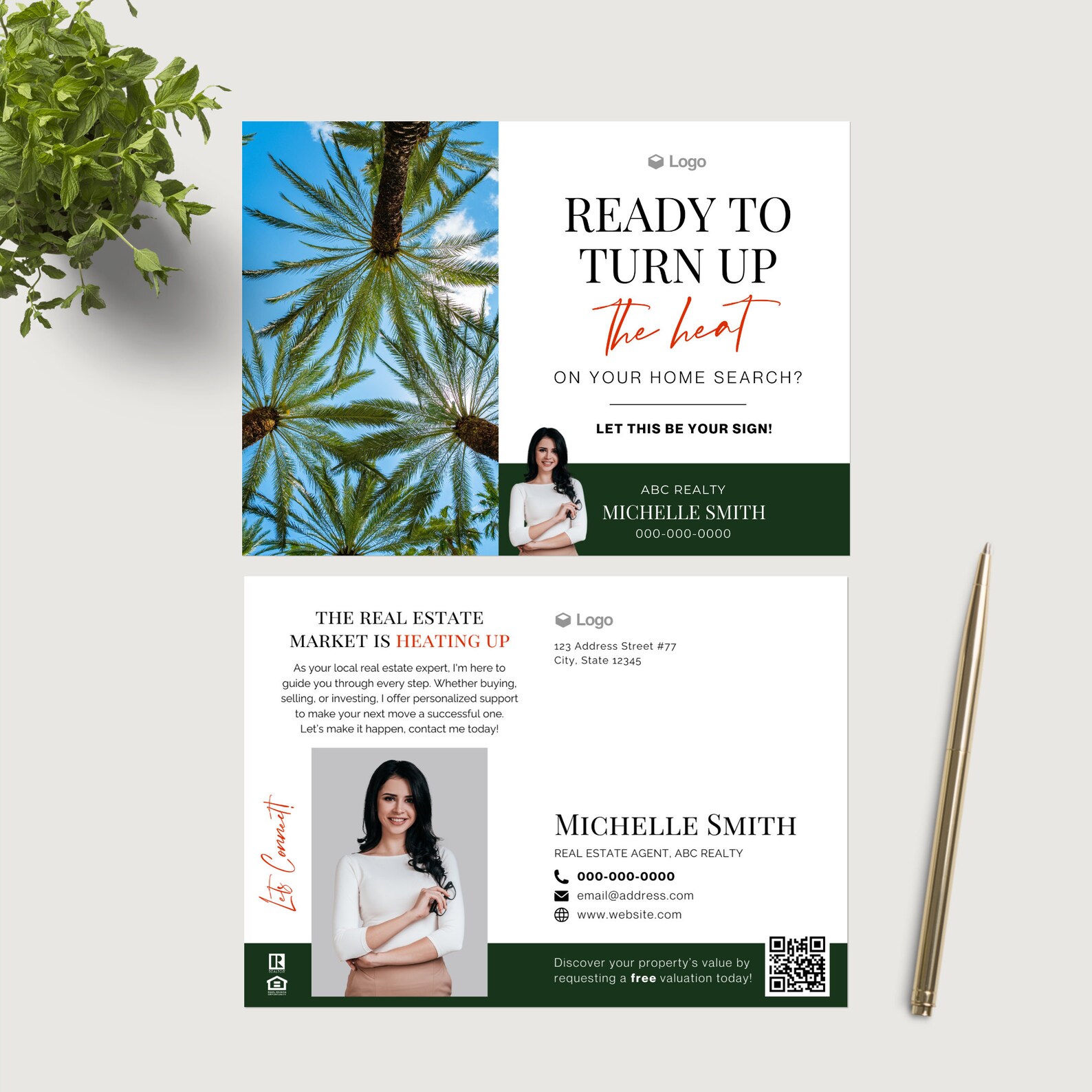 Printed Real Estate Postcards Personalized Real Estate Agent Marketing ...