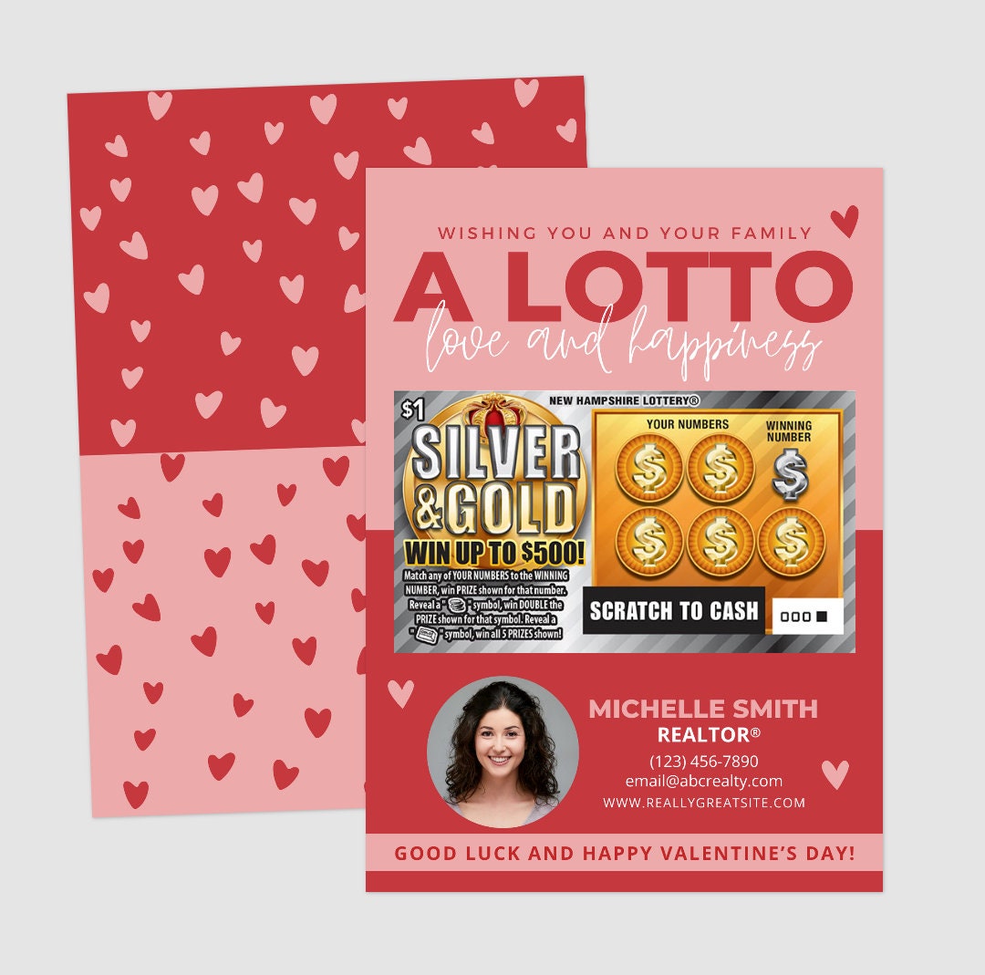 Printed Valentine's Day Lotto Cards - Real Estate, Insurance, Mortgage ...