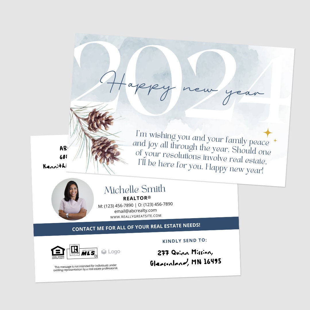 Printed New Years Postcards Custom 5x7 Mailers FREE Shipping Real ...