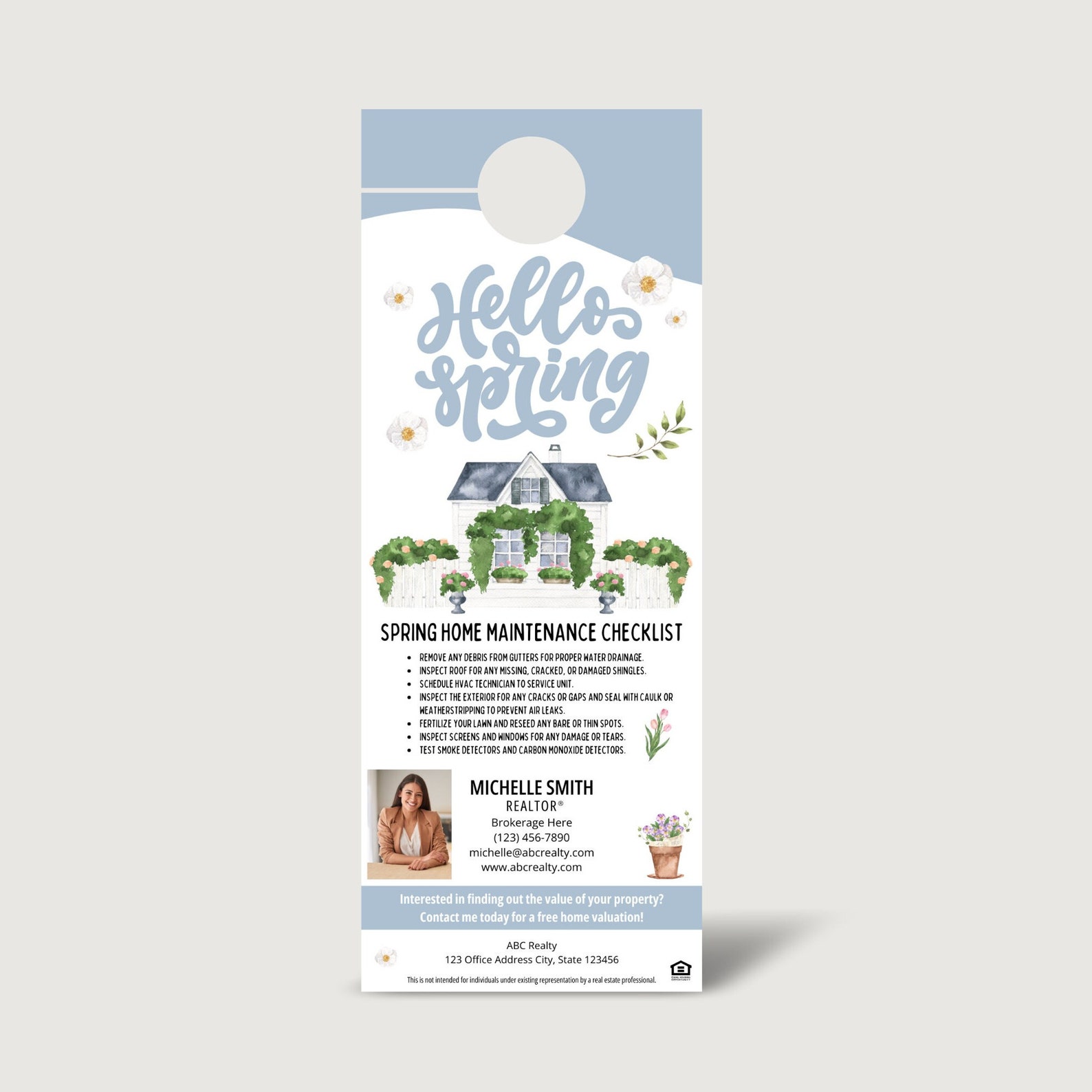 Set of 250 Custom Spring Real Estate Door Hangers Spring Home ...
