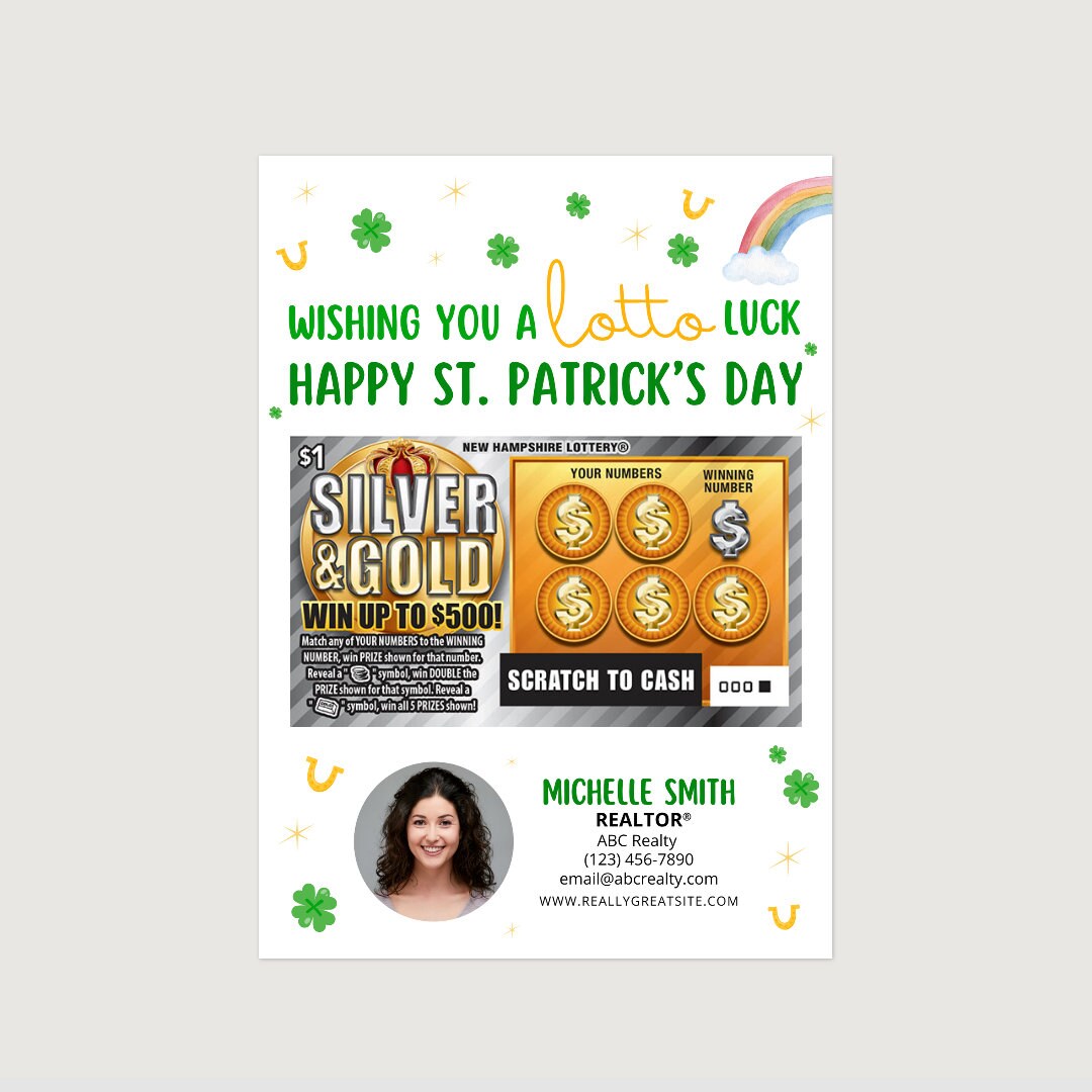 Printed Wishing You A Lotto Luck Real Estate, Insurance, Mortgage 50 ...