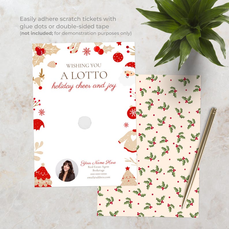 Personalized Real Estate Christmas Cards - Attach Scratch Ticket - A ...