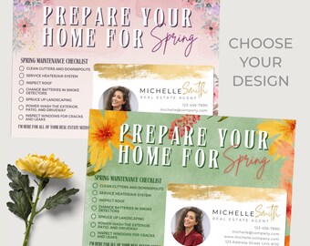 Set of Spring Maintenance Checklist Real Estate Mailers - Etsy