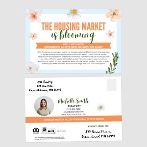 Printed Spring Real Estate Postcards 50 Custom 5x7 Mailers the Housing ...