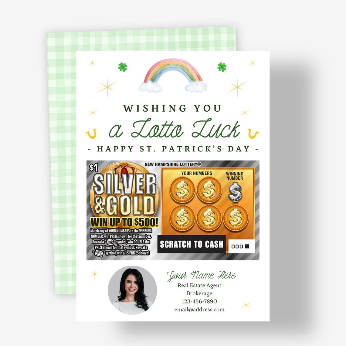 Personalized Real Estate St. Patrick's Day Cards - Attach Scratch ...