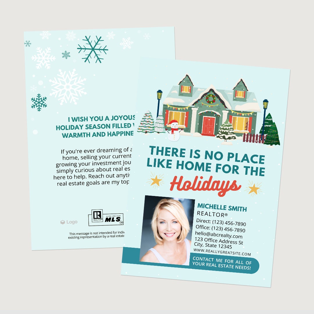Printed Christmas Real Estate Postcards 100 Personalized Mailers FREE ...