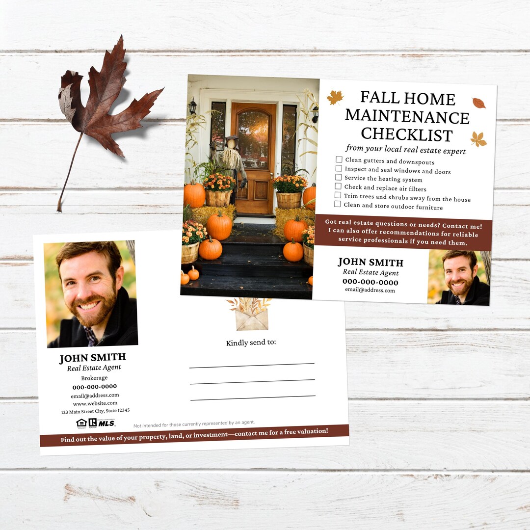 Printed Fall Real Estate Postcards - Personalized Fall Real Estate ...
