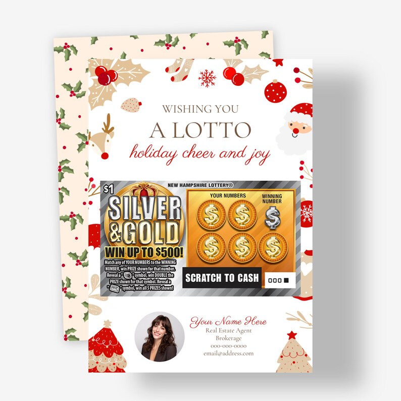 Personalized Real Estate Christmas Cards - Attach Scratch Ticket - A ...