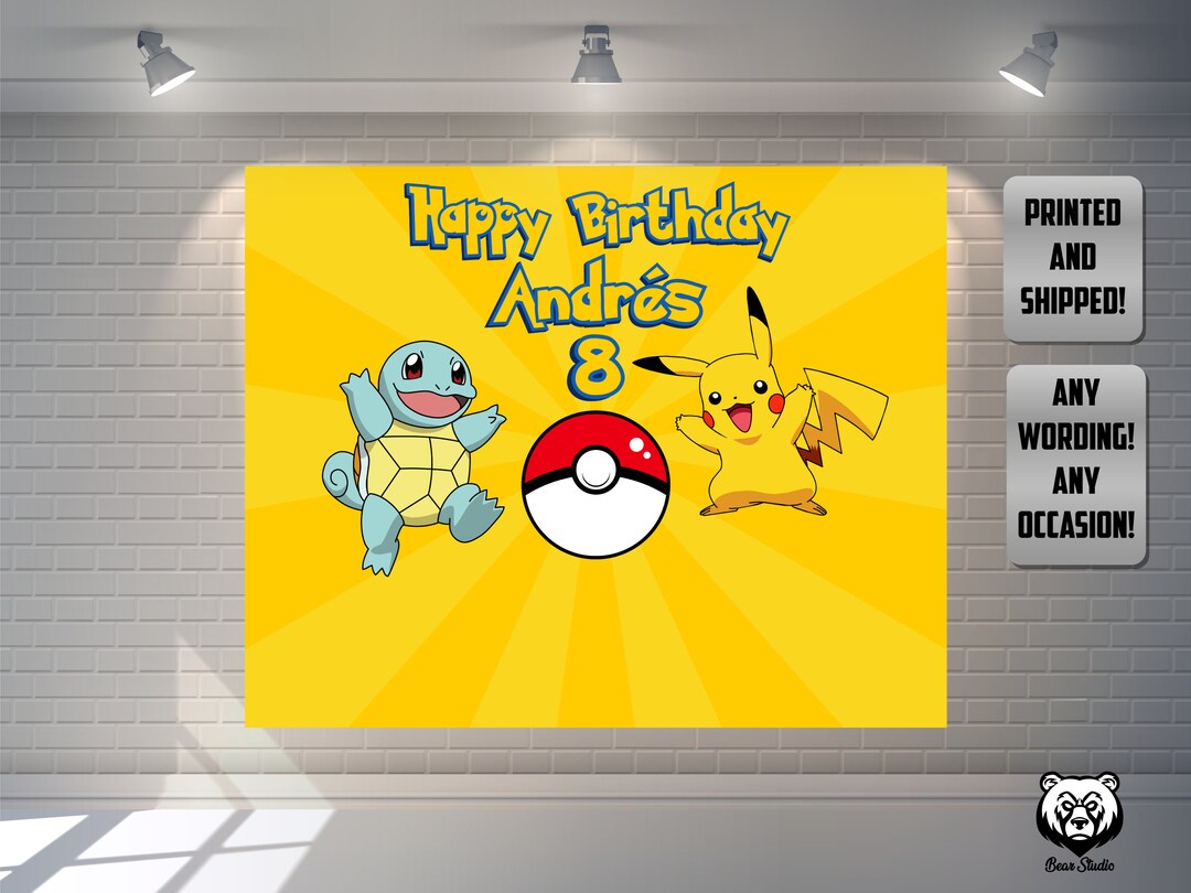 Pikachu Backdrop Pikachu Banner Pikachu Party Pikachu - Etsy Australia