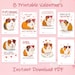 Printable Valentine Cards, Guinea Pig Classroom Valentine Cards, Guinea ...