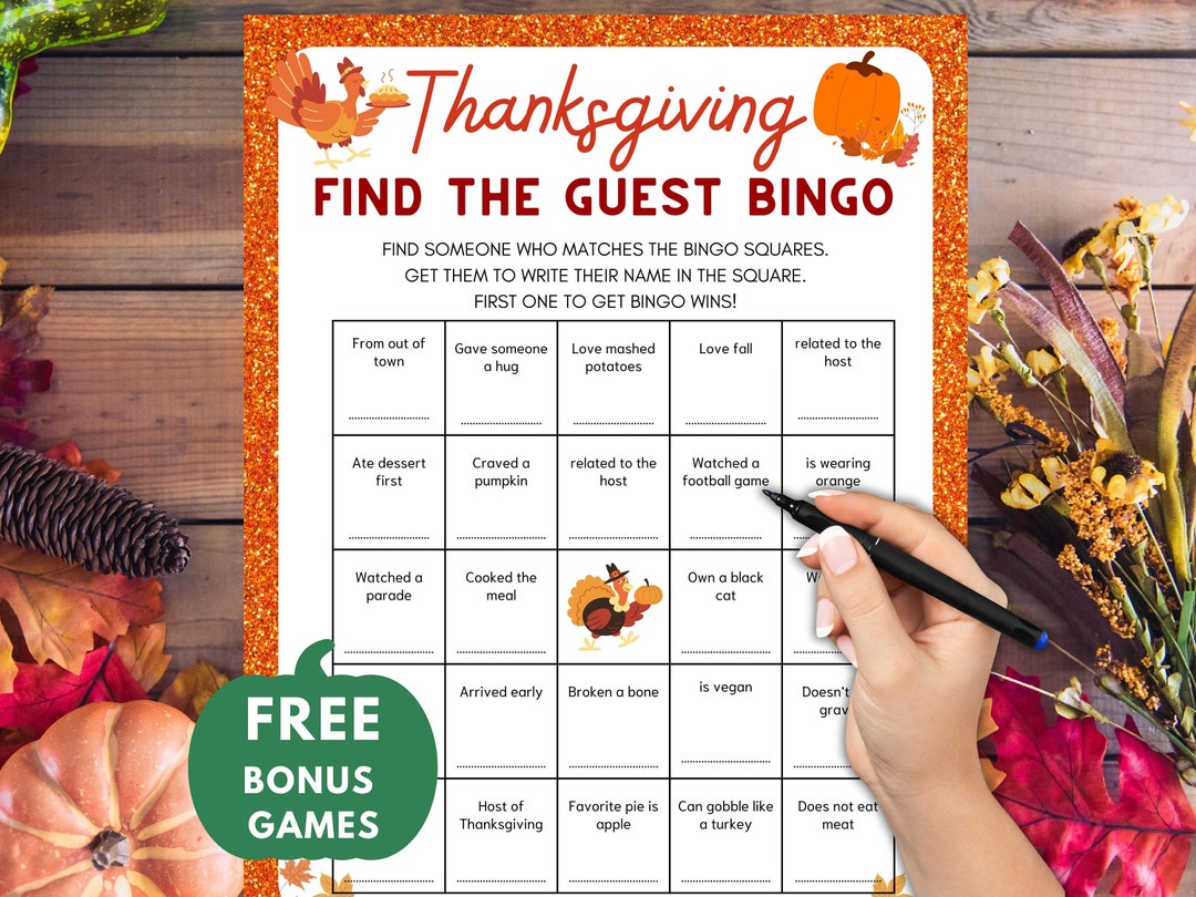 Thanksgiving BINGO Game for Kids and Adults, Thanksgiving Printable ...