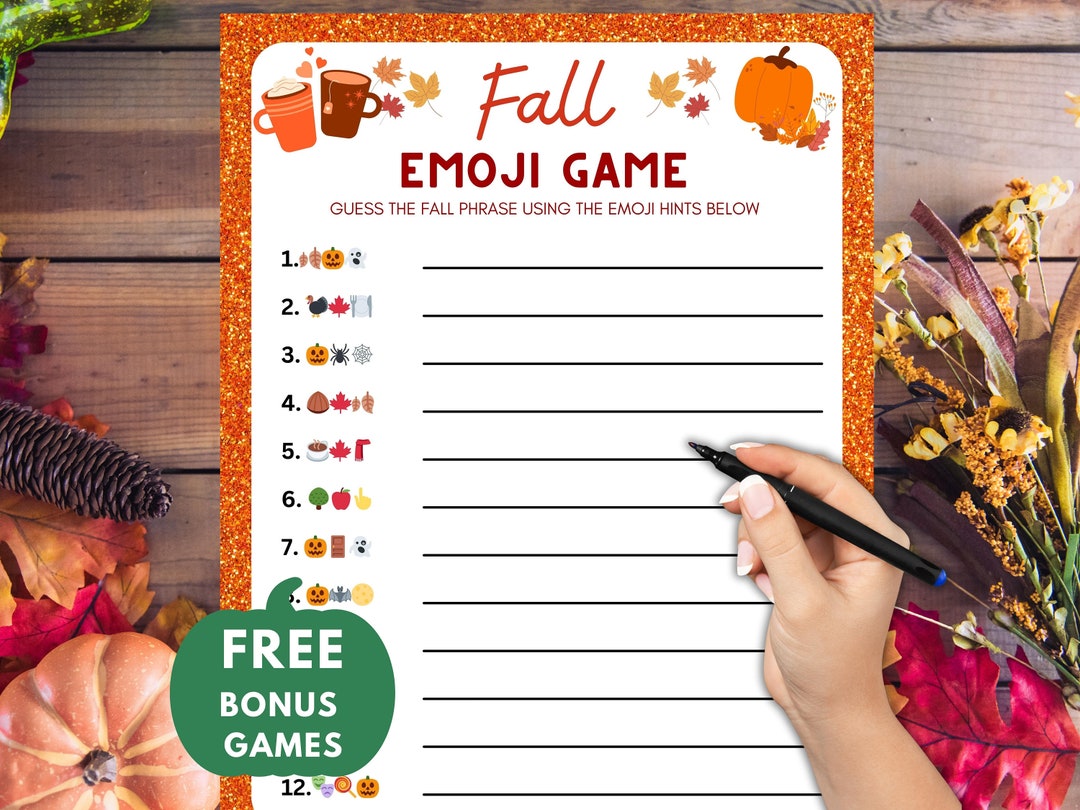 Thanksgiving Emoji Pictionary, Printable Thanksgiving Games, Fall Emoji ...