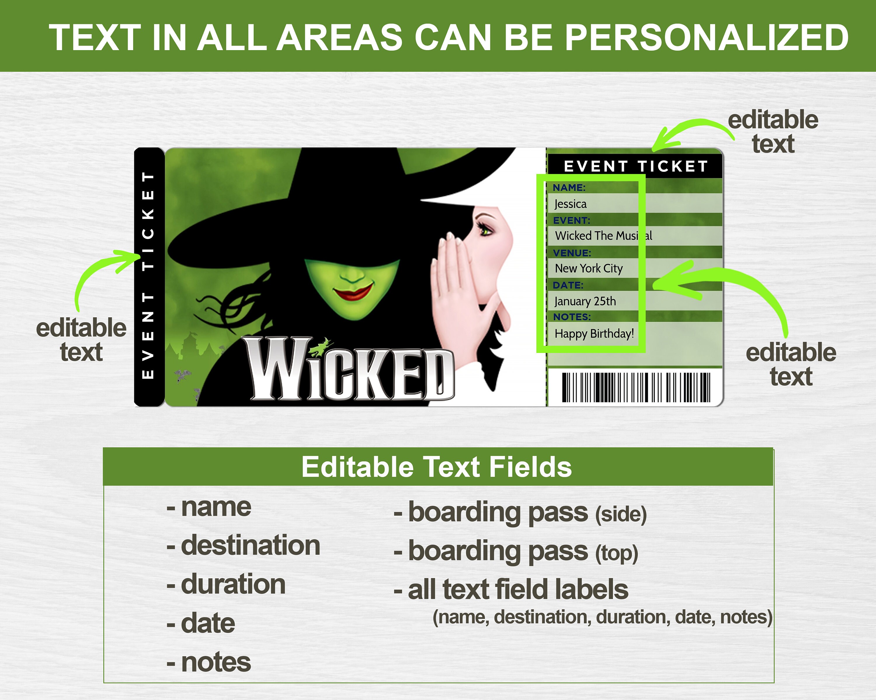 Printable Wicked Tickets Printable World Holiday