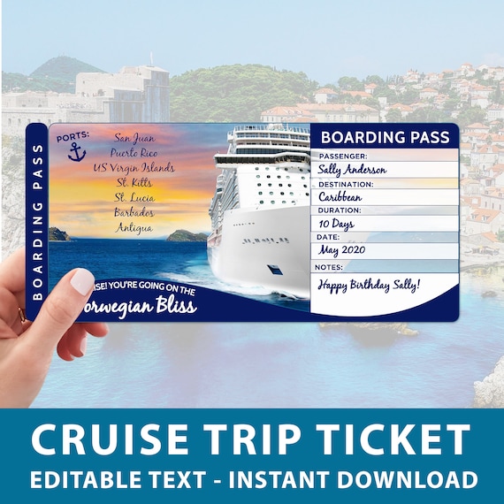 Cruise Ticket Template Editable