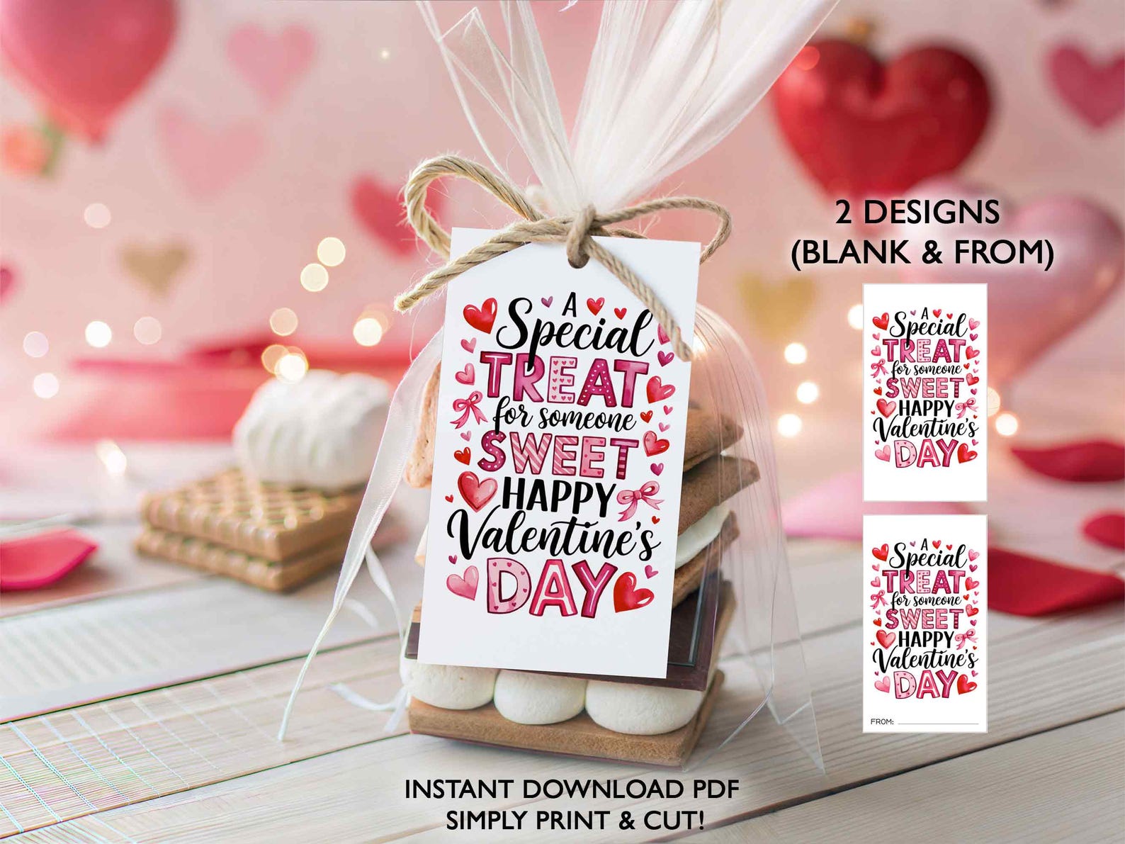 Printable Valentine Tags, Sweet Treat Tag, Valentine's Day Tag, Teacher ...