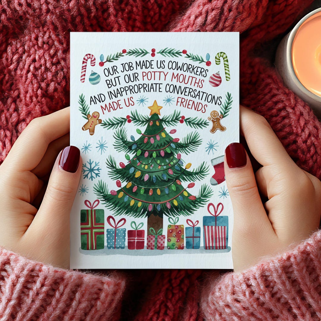 Funny Coworker Christmas Card, Office Holiday Card (digital Download ...