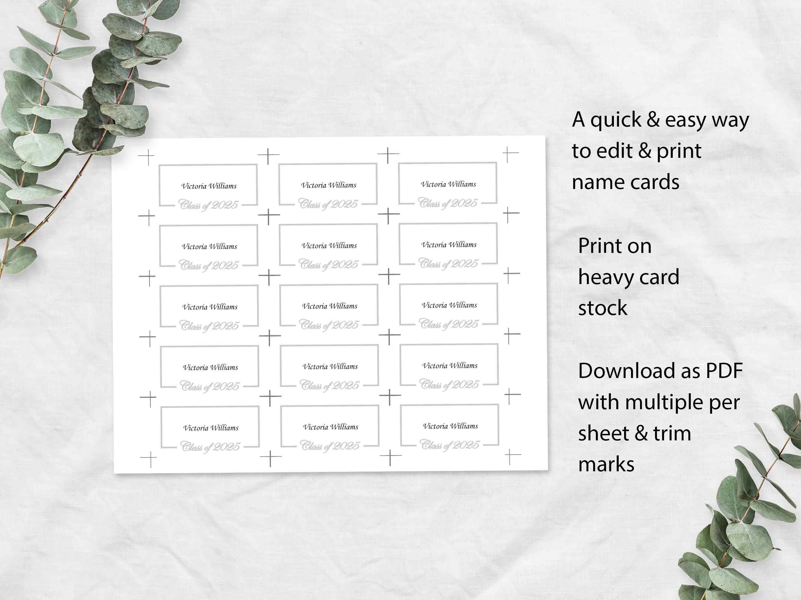 Printable Graduation Name Card Template, Editable 2025 Graduation Name ...