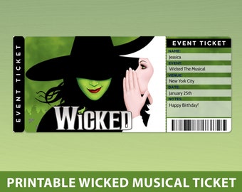 Wicked Ticket Template - Etsy