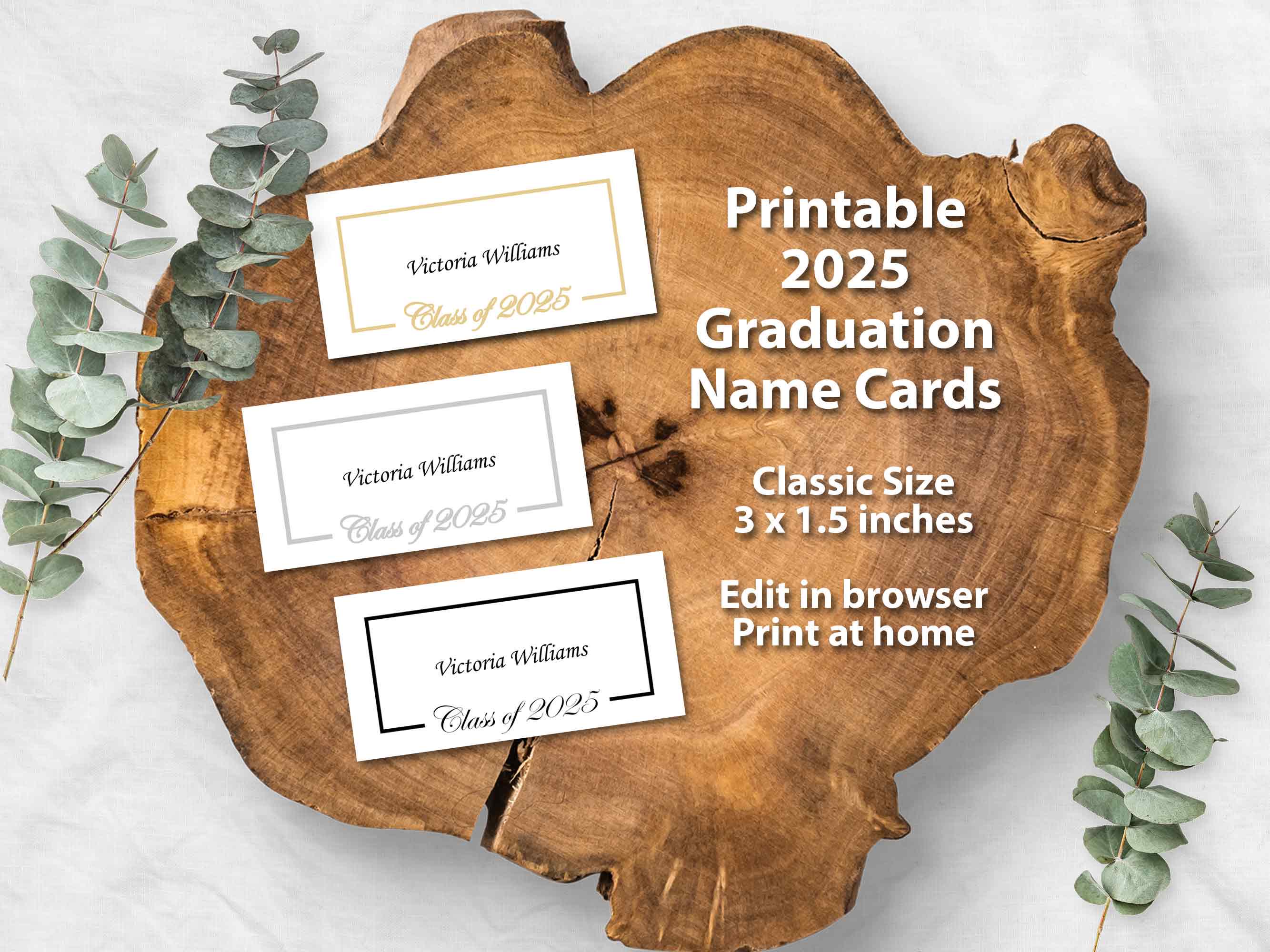 Printable Graduation Name Card Template, Editable 2025 Graduation Name ...