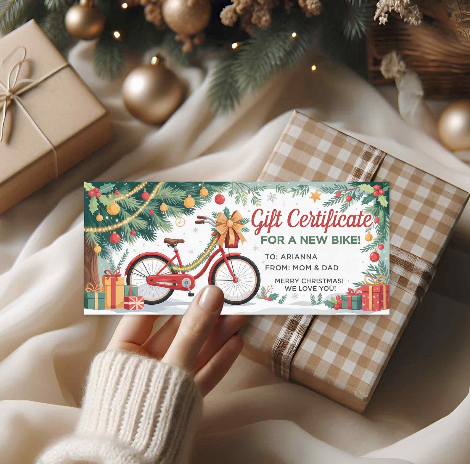 Bike Gift Certificate for Kids • Printable Bicycle Gift Ticket ...