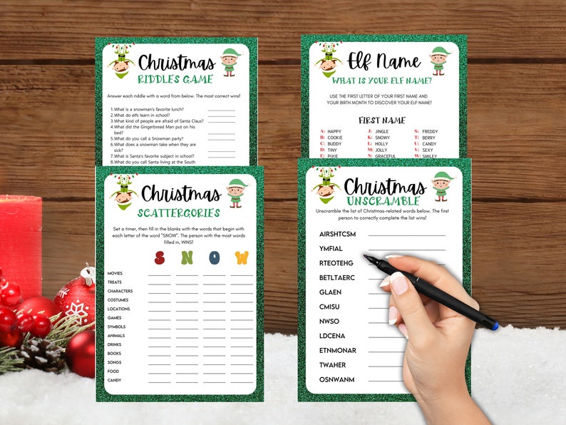 Easy Printable Christmas Games for Adults and Family Christmas Games ...