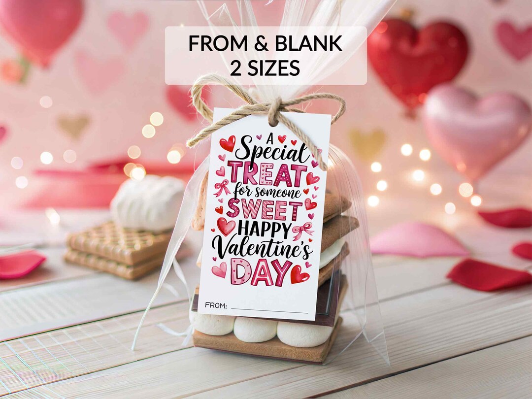 Printable Valentine Tags, Sweet Treat Tag, Valentine's Day Tag, Teacher ...