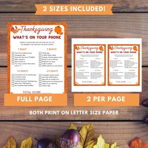 Thanksgiving What's on Your Phone Game, Printable Fall Activity (PDF ...