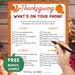 Thanksgiving What's on Your Phone Game, Printable Fall Activity (PDF ...