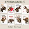 Dinosaur Kids Classroom Valentine's Day Cards Printable Instant ...