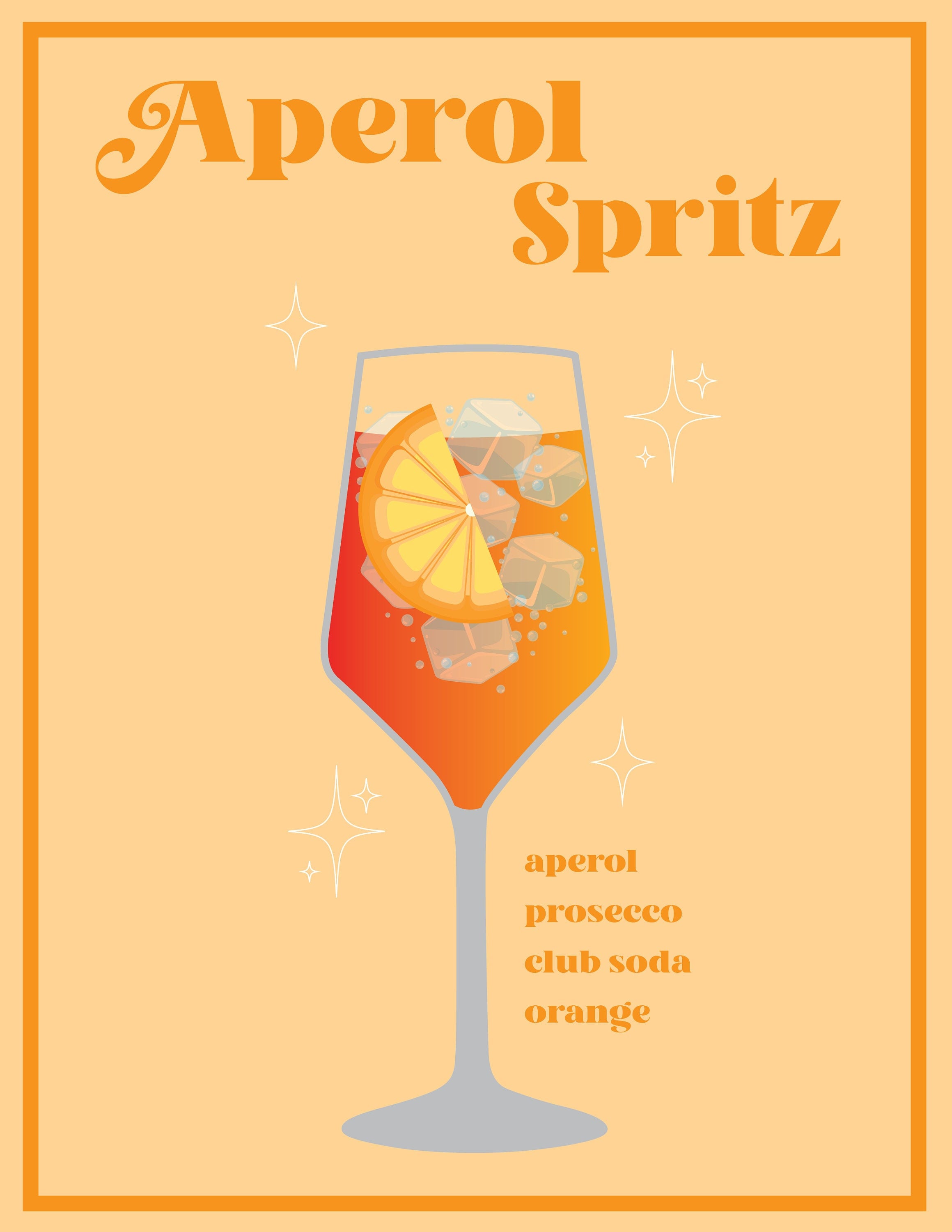 Aperol Spritz Wall Art Print - Etsy
