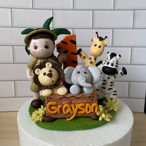 Safari Cake Topper Jungle Safari Animals Party Decor Safari - Etsy
