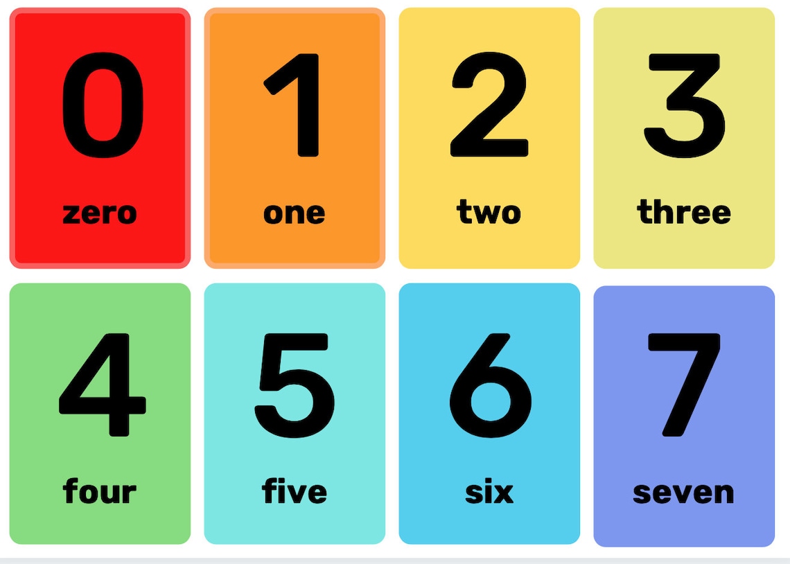 Printable Number Flash Cards/baby Flashcards/homeschool Flashcards - Etsy