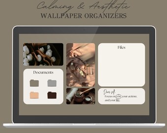 Cozy Autumn Desktop Organizer Wallpaper & Folder Icons - Etsy