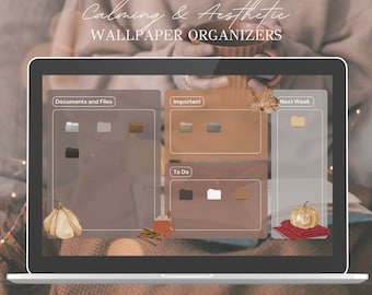 Cozy Autumn Desktop Organizer Wallpaper & Folder Icons - Etsy