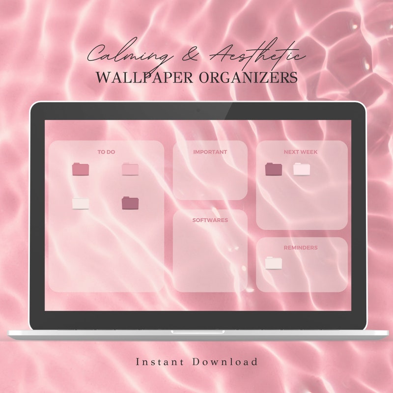 Feminine Pastel Organizer Desktop Wallpaper - Etsy