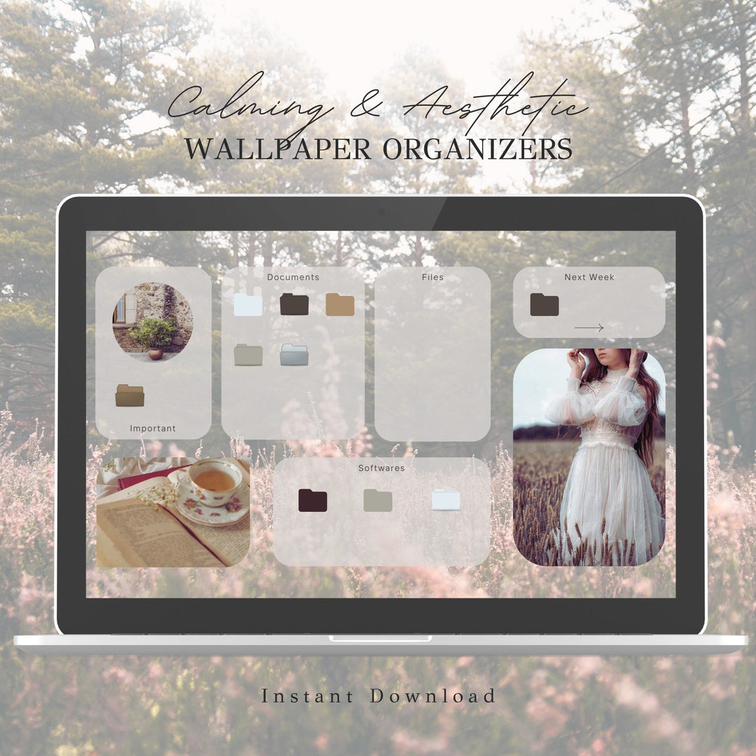 Cottagecore | Themed Desktop Organizer Wallpaper & Folder Icons Set｜mac ...