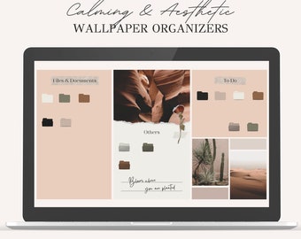 Dark Academia Desktop Organizer Wallpaper & Folder Icons - Etsy