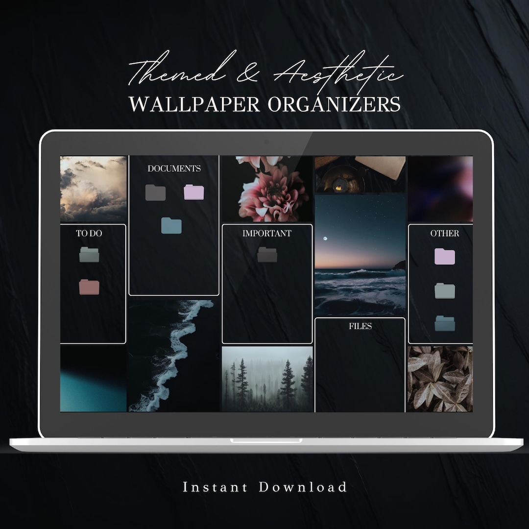 Floral Tides Desktop Organizer Wallpaper & Folder Icons (digital ...