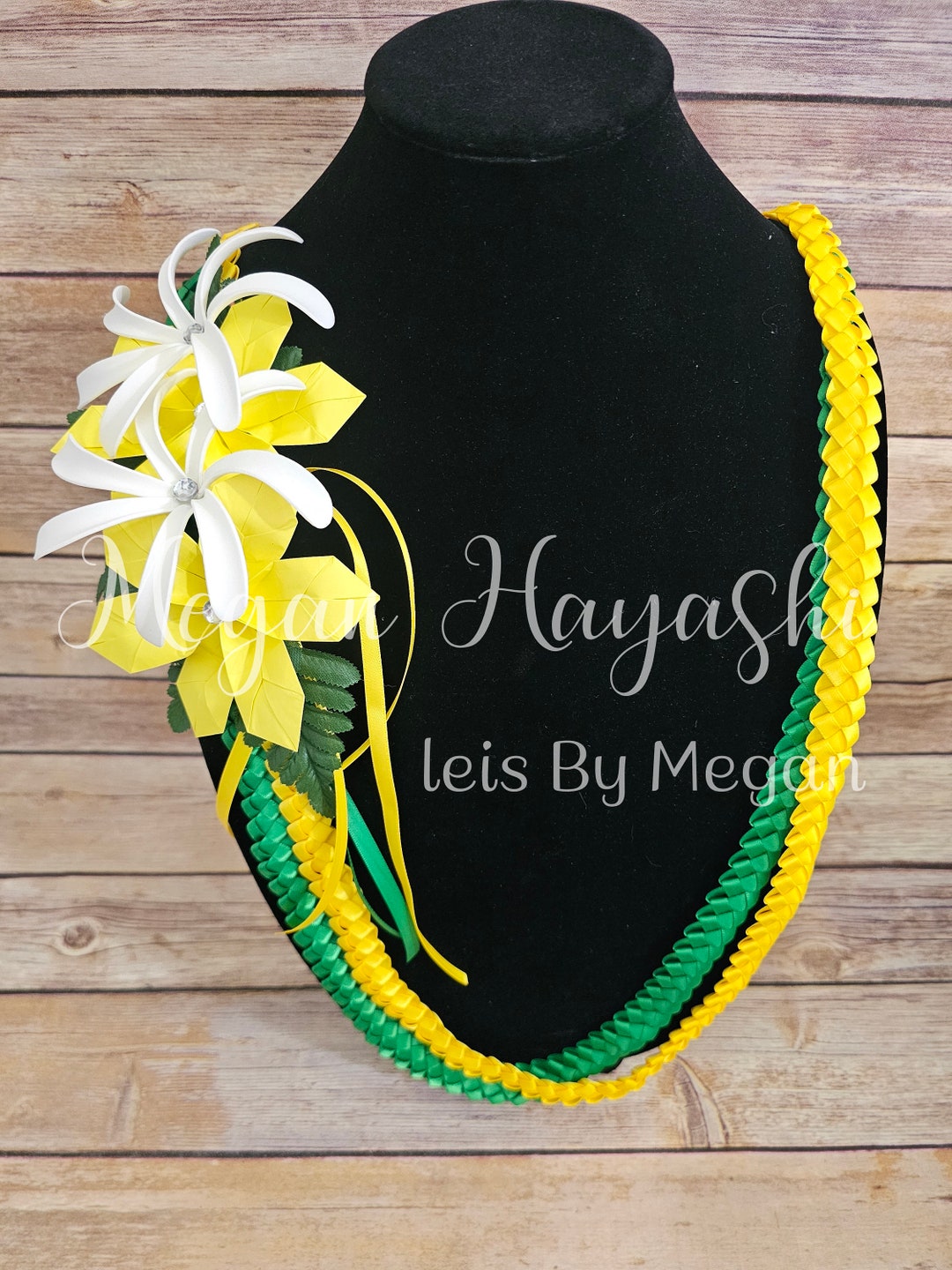 Ribbon Lei, Yellow Ribbon Lei, Graduation Lei, Girls Graduation Lei ...
