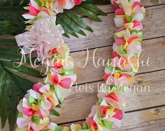 Ribbon Lei, Flower Ribbon Lei, Graduation Lei, Girls Graduation Lei ...