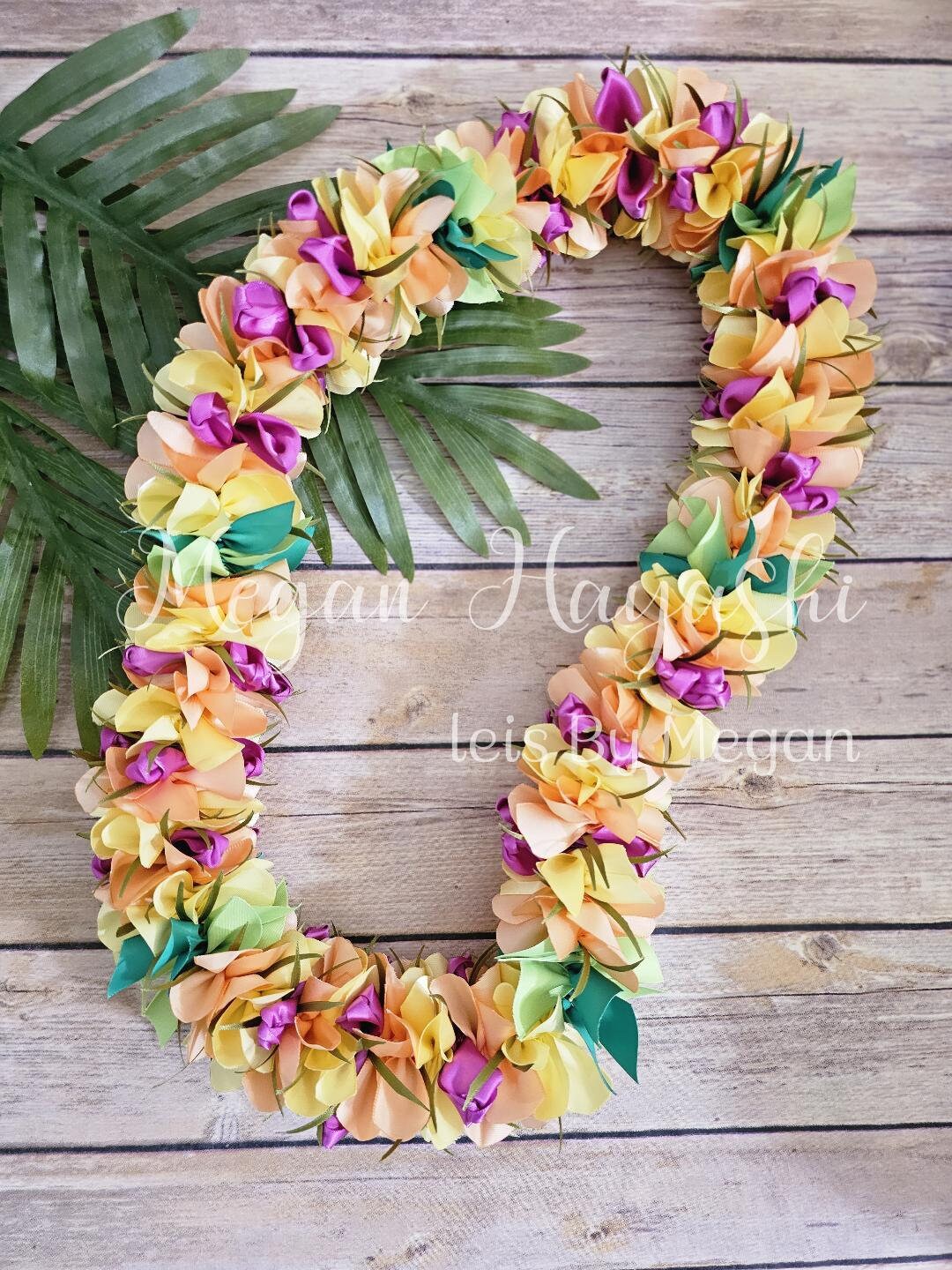 Ribbon Lei, Flower Ribbon Lei, Graduation Lei, Girls Graduation Lei ...