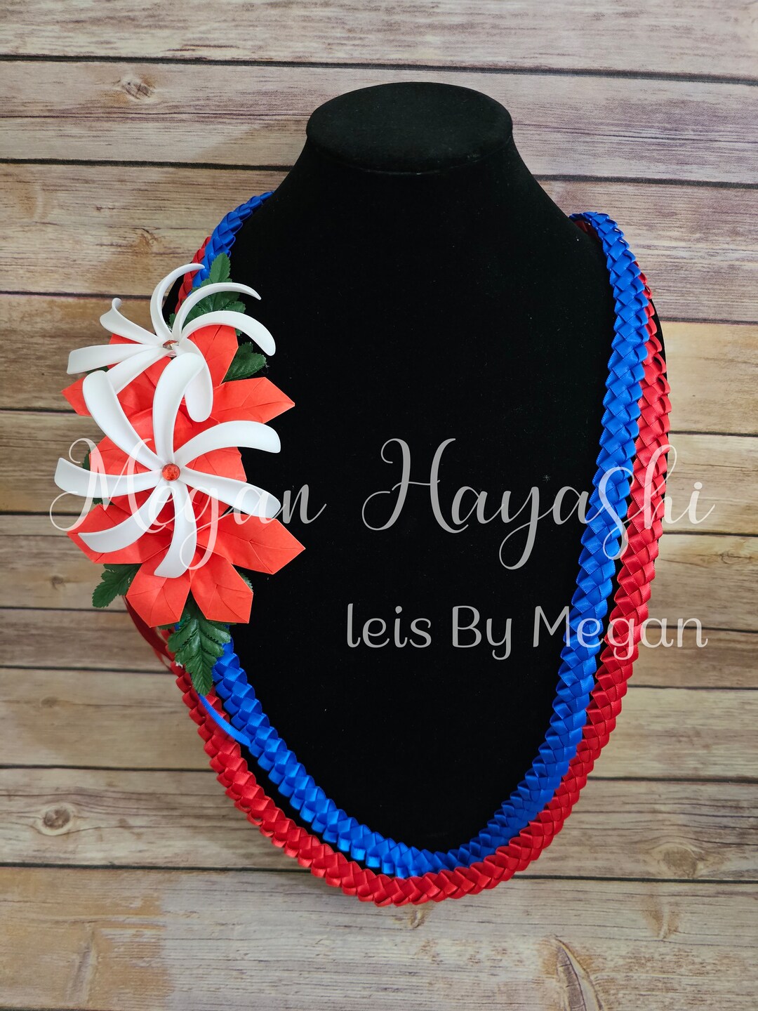 Ribbon Lei, Red Ribbon Lei, Graduation Lei, Girls Graduation Lei ...