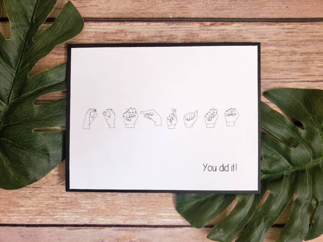 Graduation Card, Graduation Card, Sign Language, ASL, Congratulations ...
