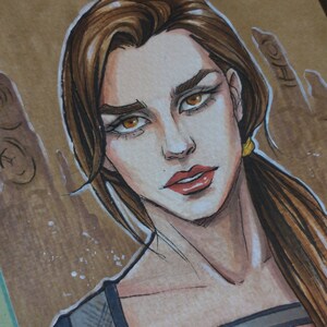 ORIGINAL ART Tomb Raider Legend Lara Croft Ink Illustration Drawing - Etsy
