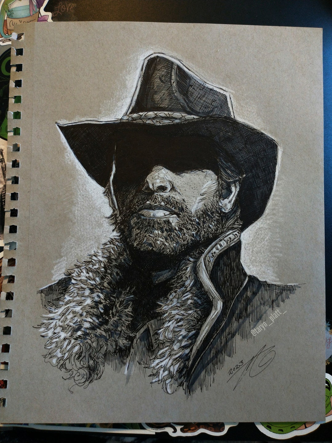 ORIGINAL ART Arthur M. Ink Illustration Fanart Portrait - Etsy