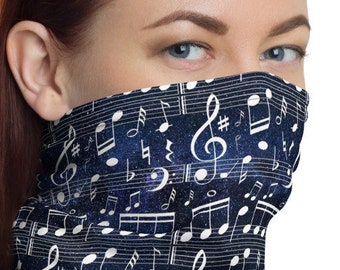 Musical Notes Face Mask Piano Player Music Composer Gift | Etsy